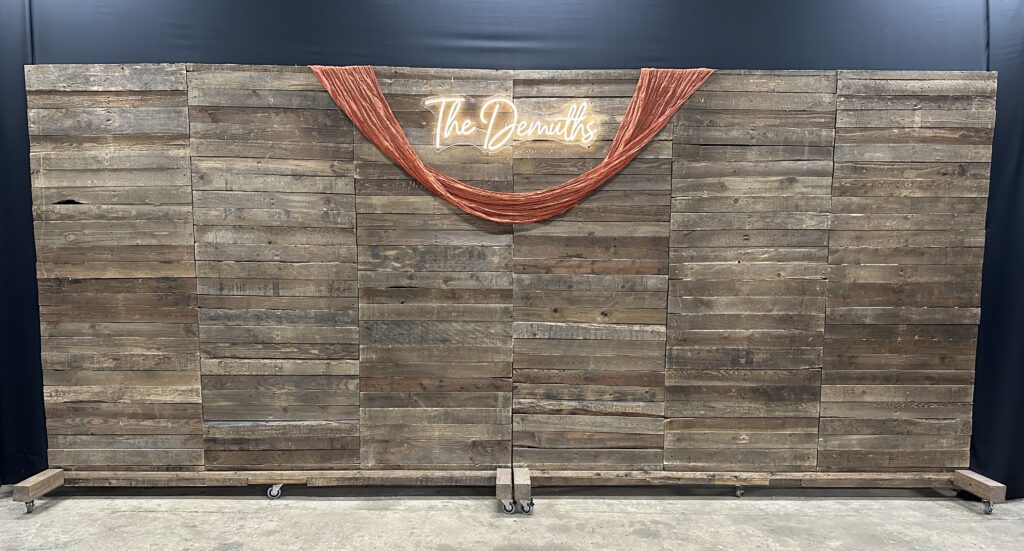 18' Rustic Wood Back Drop - Willow Creek Rental